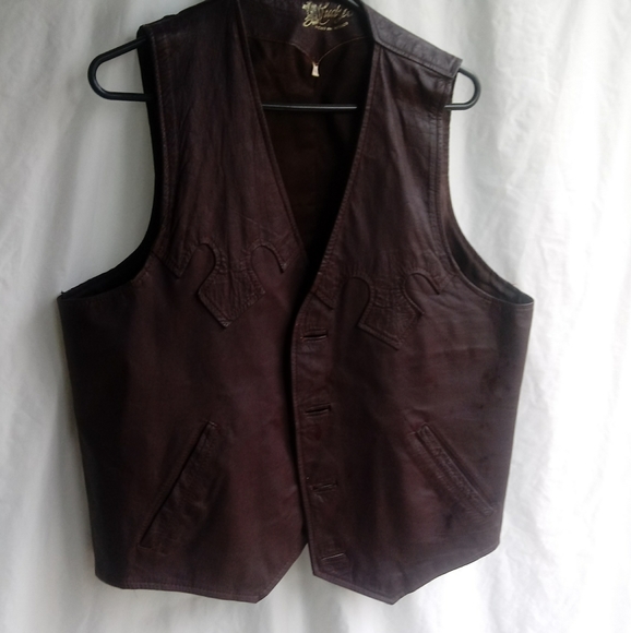 rudy's | Jackets & Coats | Rudys Leather Vest 44 Western Rider Retro ...